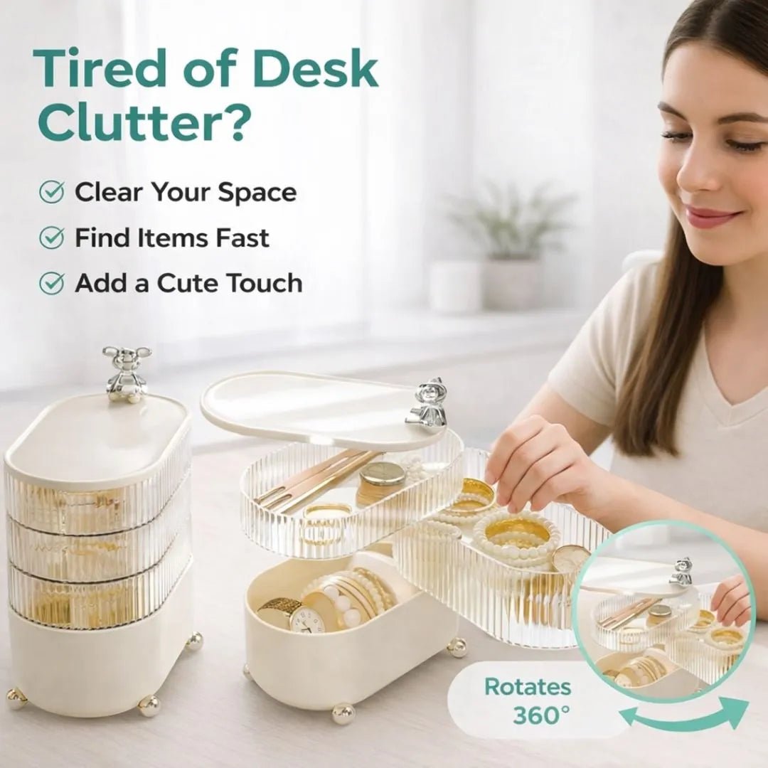3-Tier Rotating Desk Organizer – Dazzleree